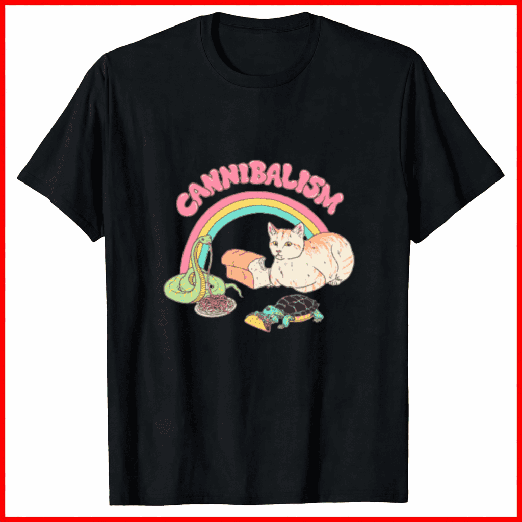 Cannibalism Graphic Tshirt Edgy Dark Humor Novelty Statement Design Top ...