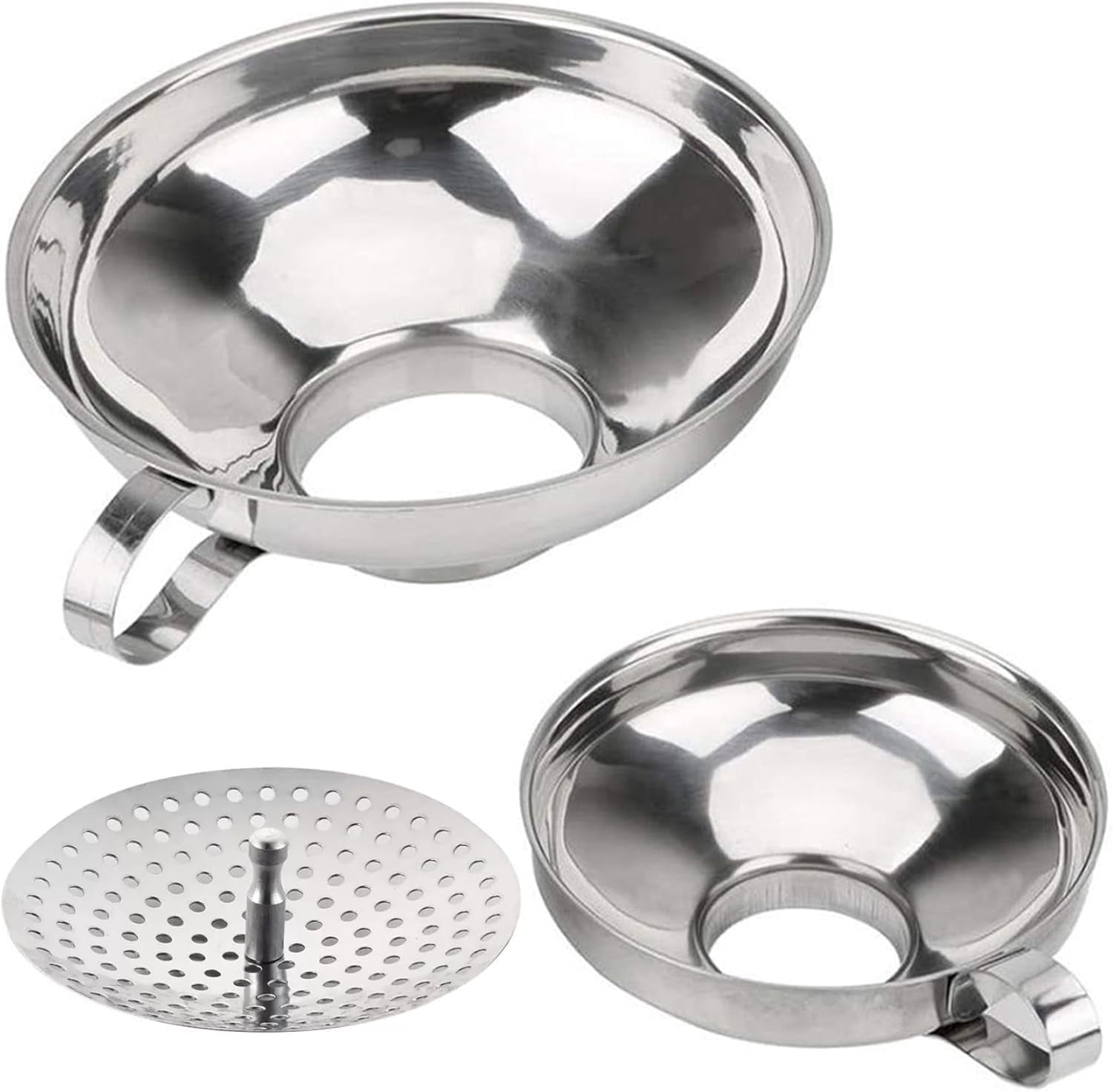 Canning Funnel Set, 3-Piece Stainless Steel Funnels with Strainers for ...