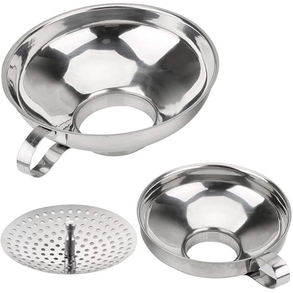 Canning Funnel Set, 3-Piece Stainless Steel Funnels with Strainers for ...