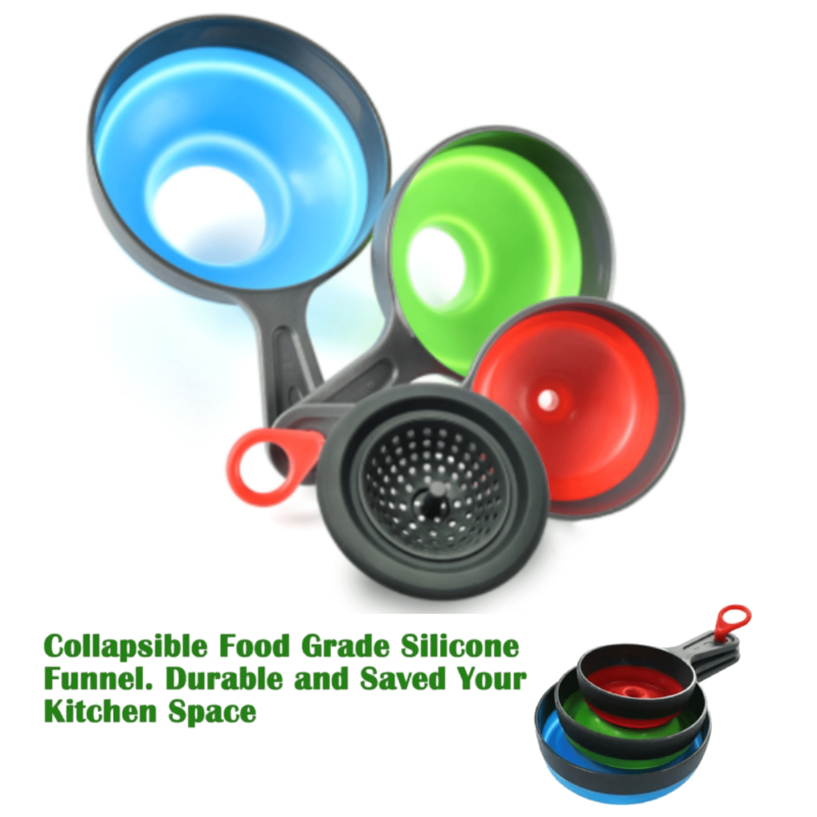 Canning Funnel with Strainer - Wide Mouth Food Funnels for Kitchen Use ...