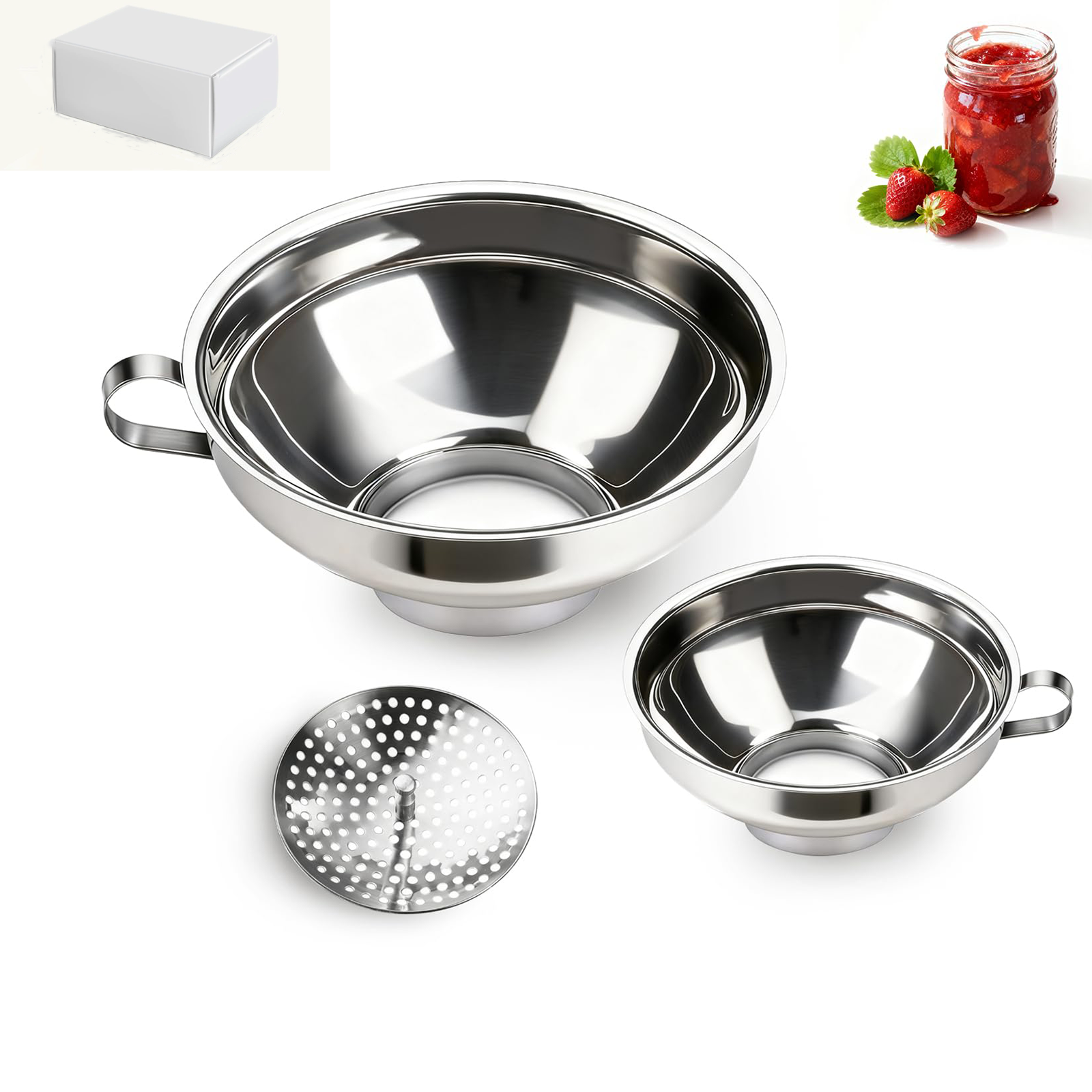 Canning Funnel with Strainer, Wide Mouth Funnels for Filling Wide and ...