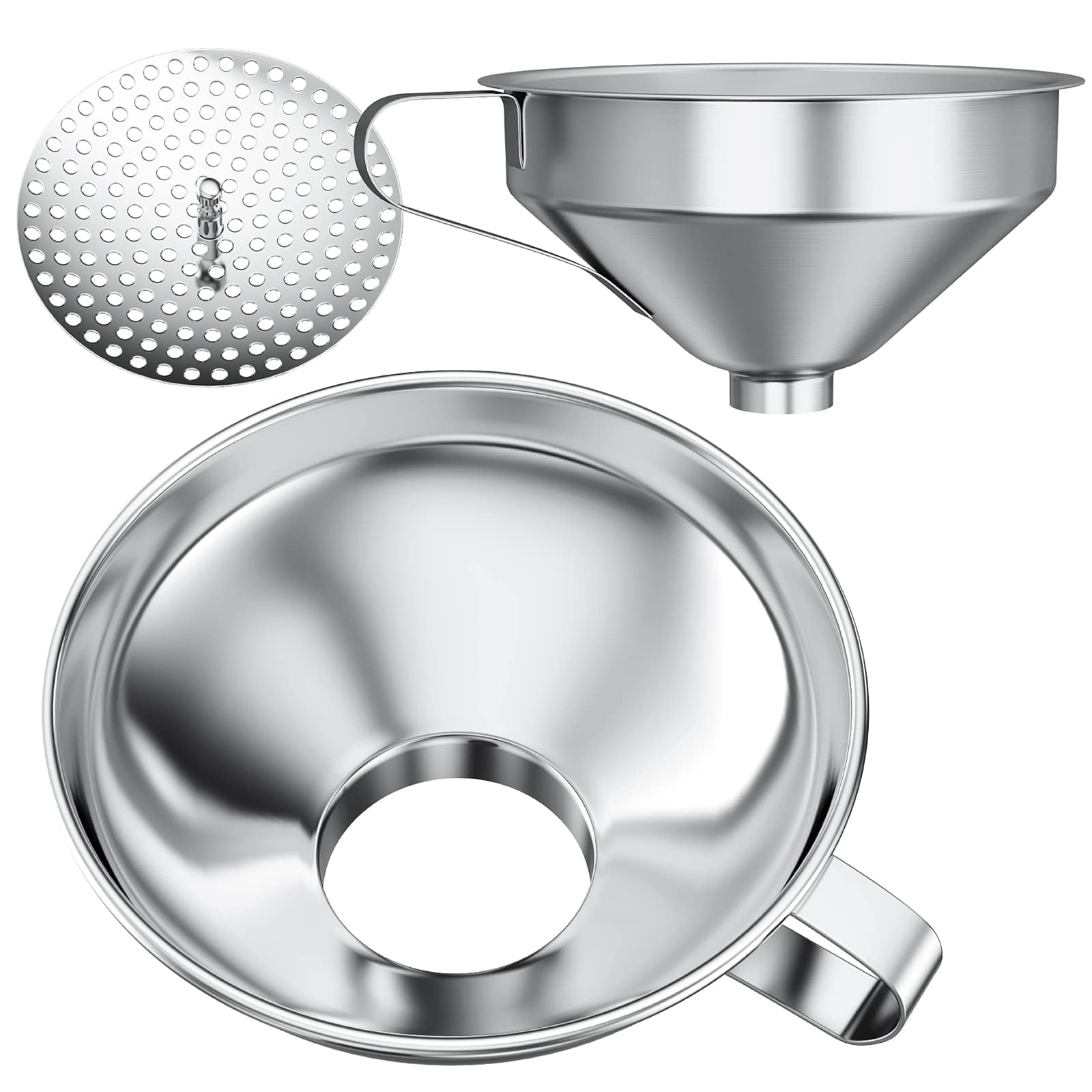 Canning Funnel for Wide Mouth and Regular Mason Jars, Stainless Steel Kitchen Use Funnels with ...