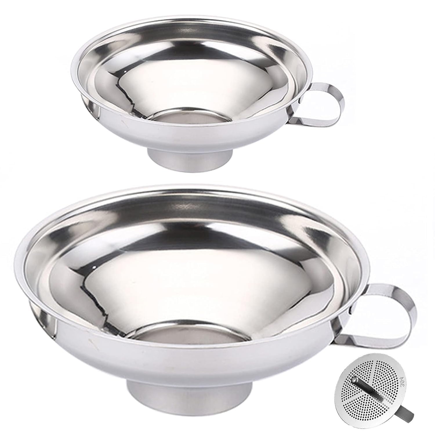 Canning Funnels with Strainer for Wide and Regular Jars - Stainless ...