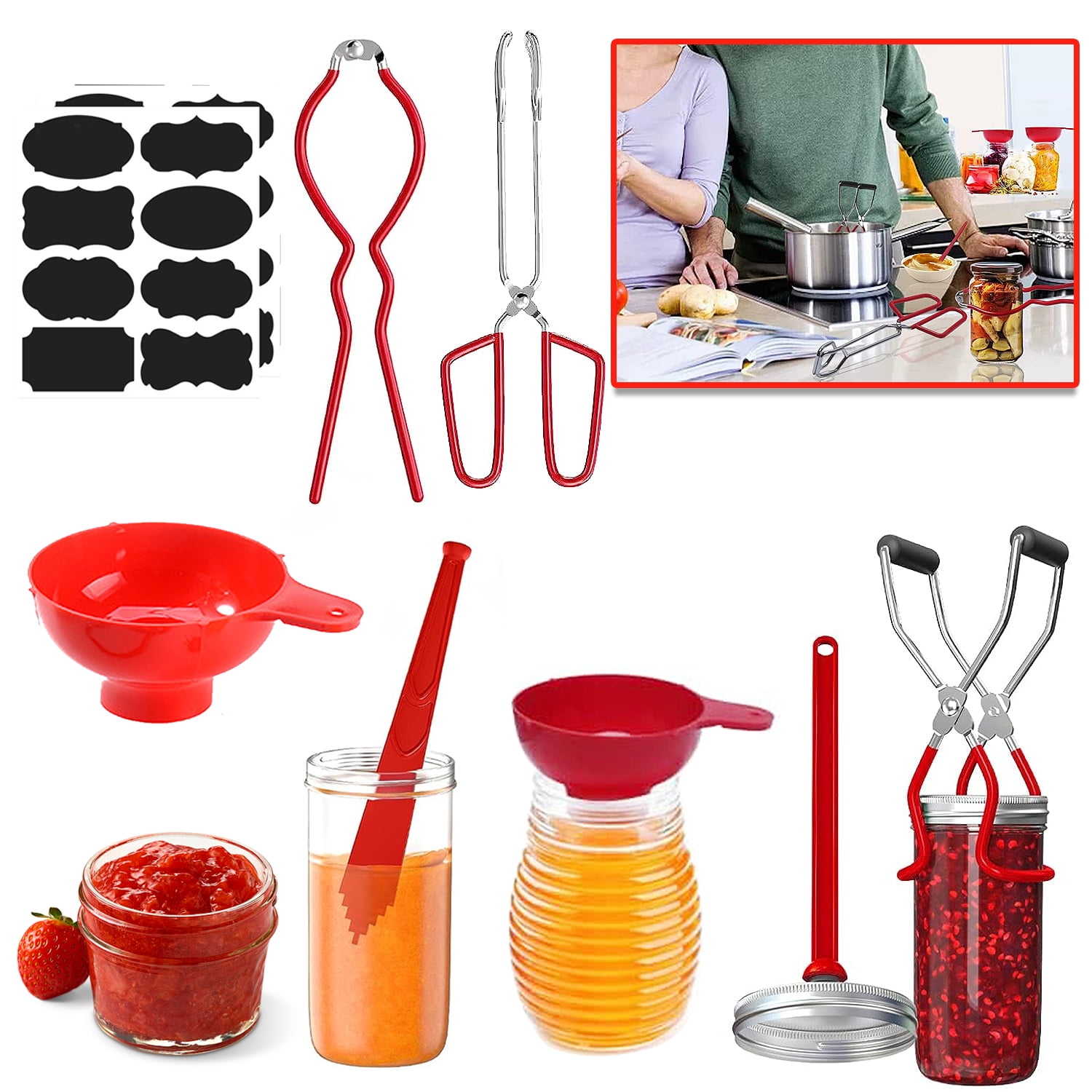 Canning Kits, 6Pcs Canning Supplies Boxed Set,Jar Lifter, Tongs ...