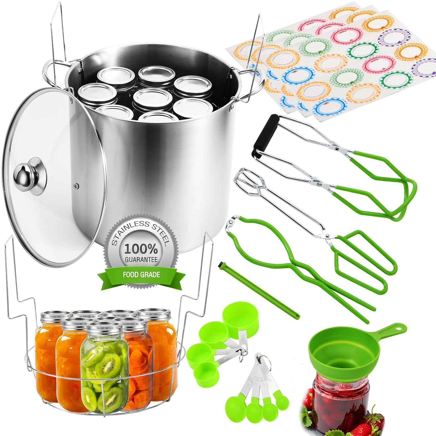 Canning Pot Water Bath Canner 20quart Stock Pot, Stainless Steel ...