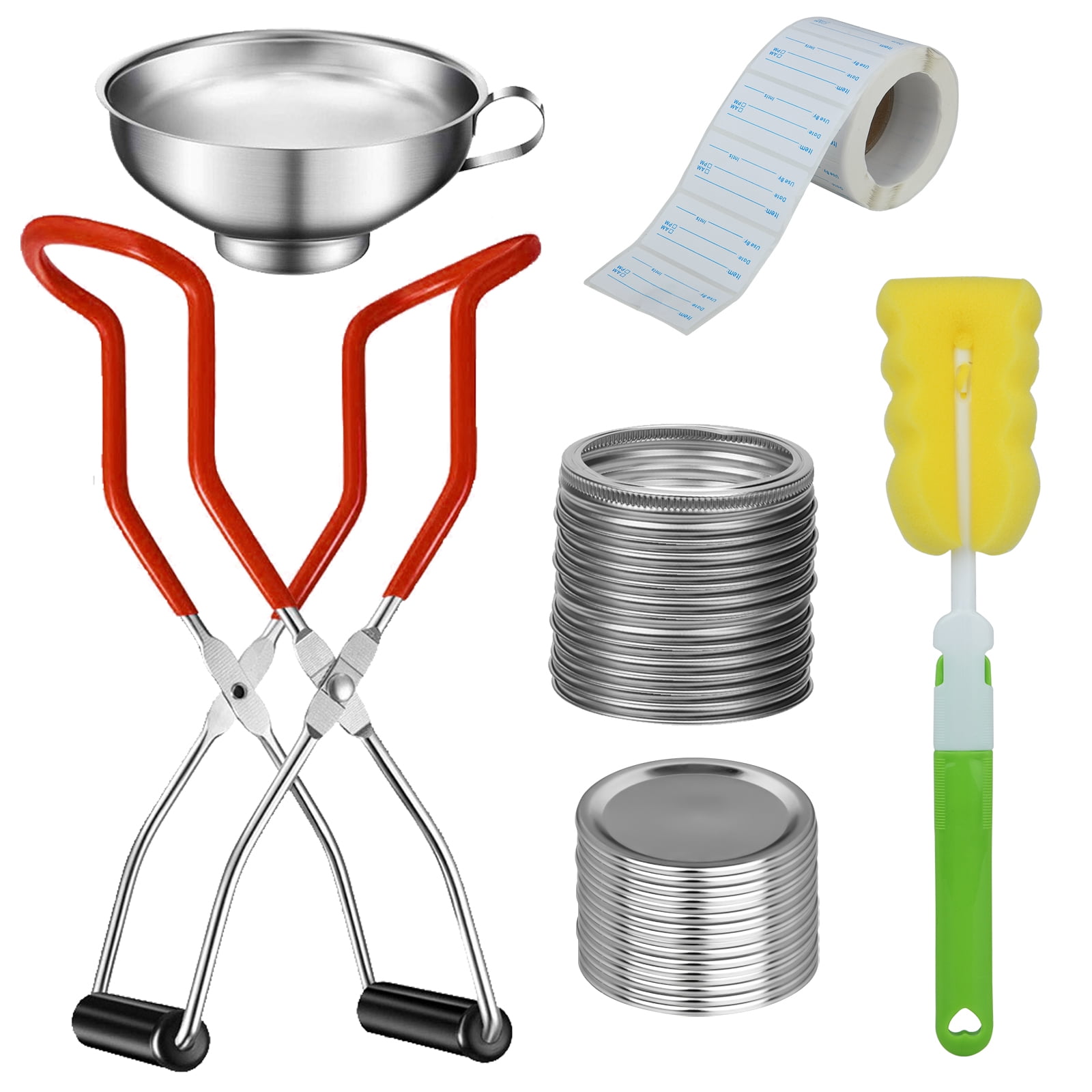 Professional Canning Supplies Set: 10 PCS Stainless Steel Lids, Tongs ...