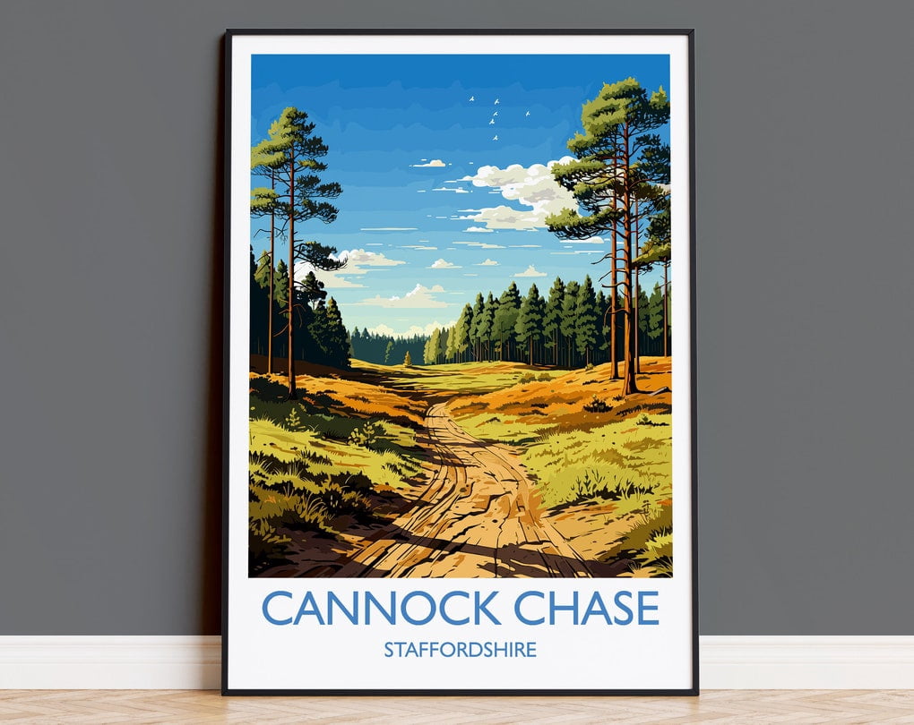 Cannock Chase Travel Poster, Travel Print Of Cannock Chase, England ...