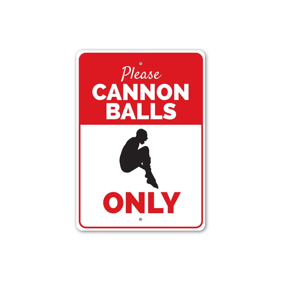 Cannon Balls Only Sign Home Décor Metal Sign Size: 16 x 12 Inch ...