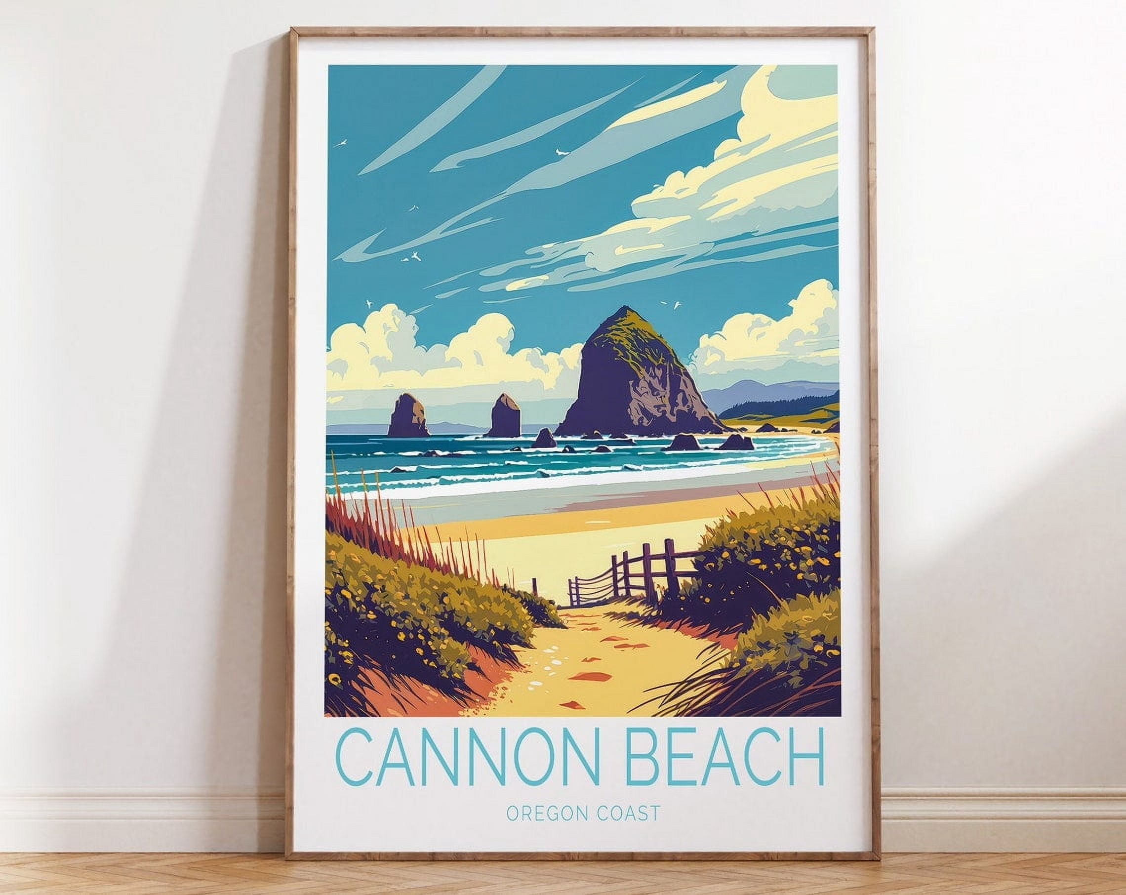 Cannon Beach Travel Poster, Oregon Poster, Cannon Beach Wall Art ...