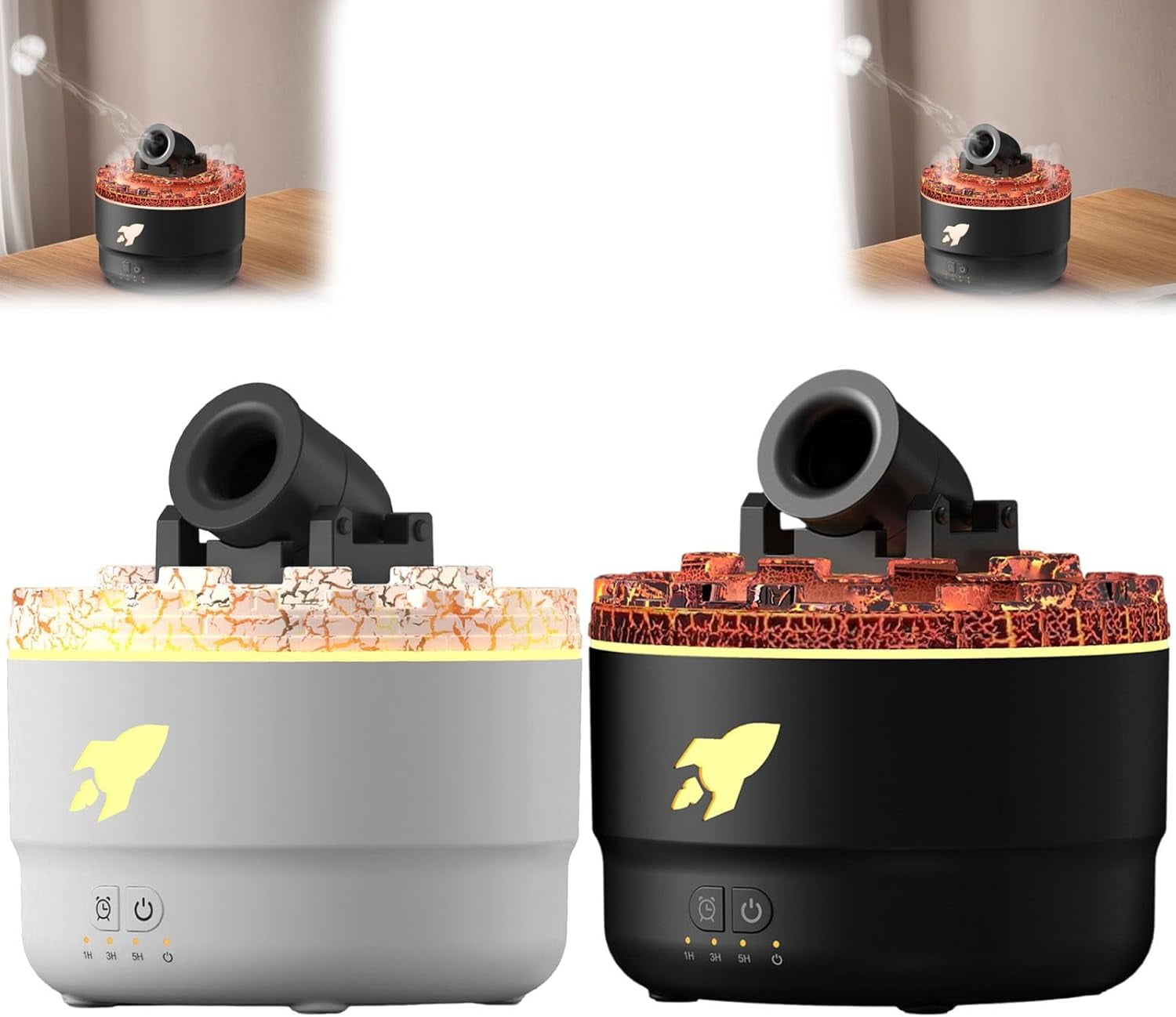 Cannon Blast Aroma Humidifier,7 Colors LED Cannon Humidifier Silent ...