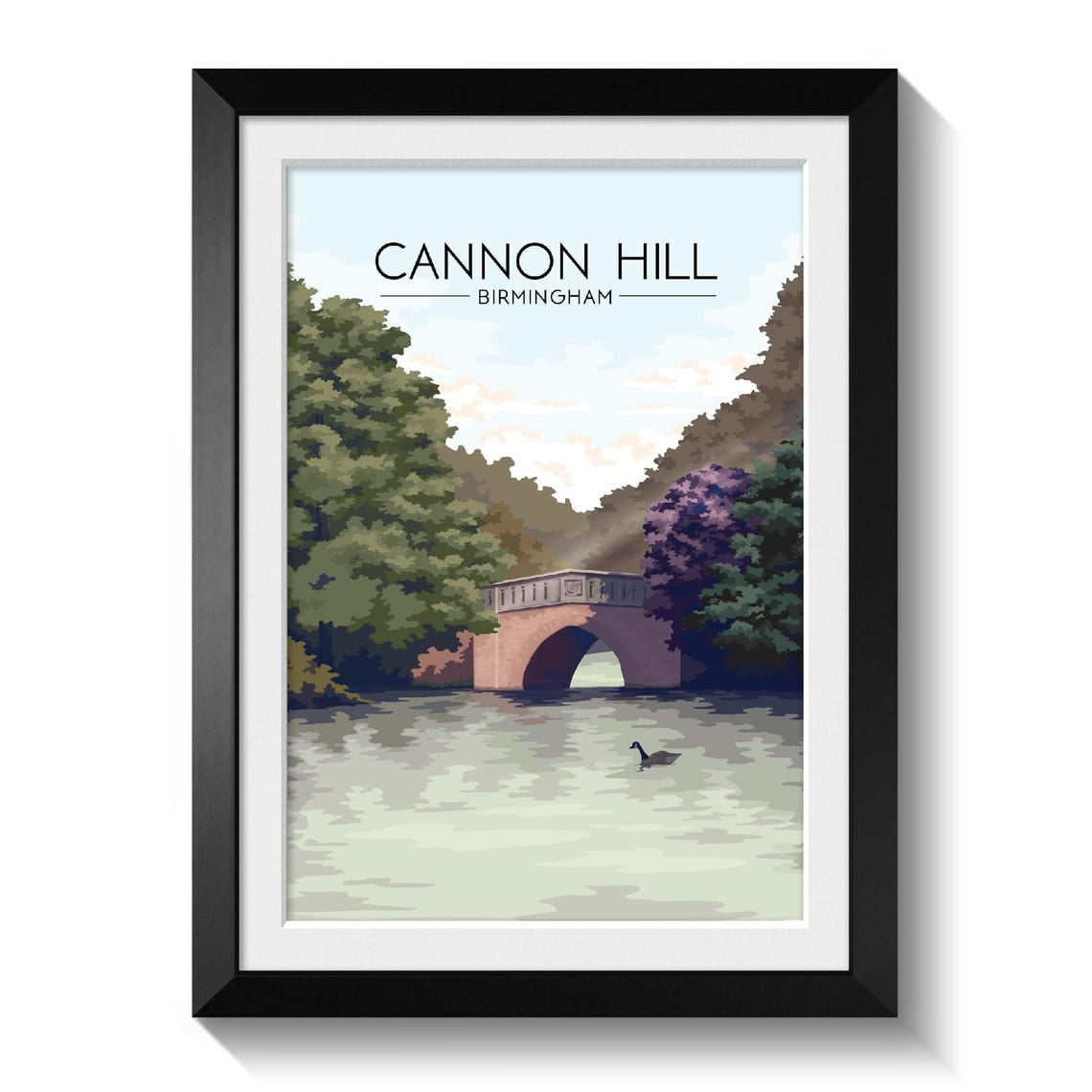 Cannon Hill Birmingham Poster, Cannon Hill Park Travel Print, Moseley ...