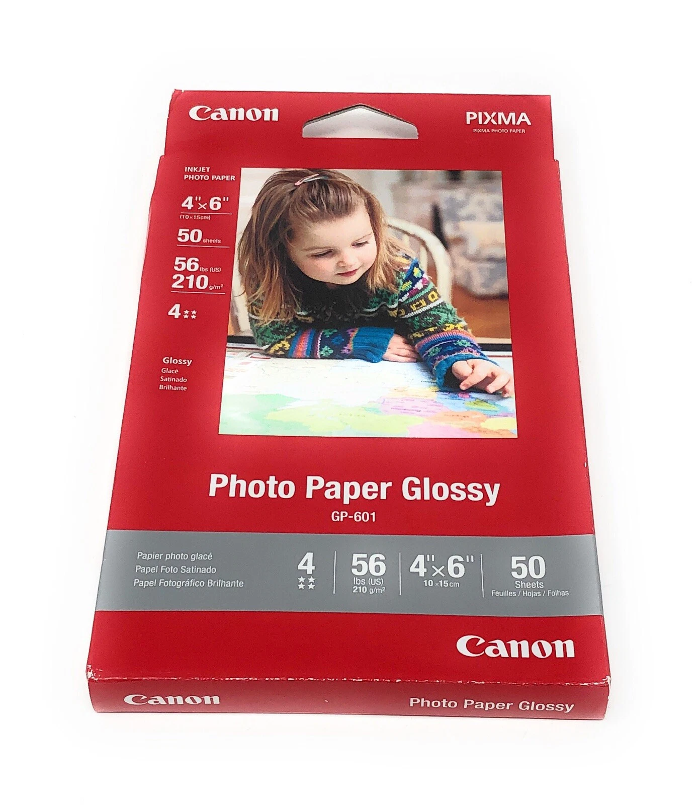 Cannon Photo Paper 4X6 Glossy Finish 50 Sheets Per Pack High Gloss Gp ...
