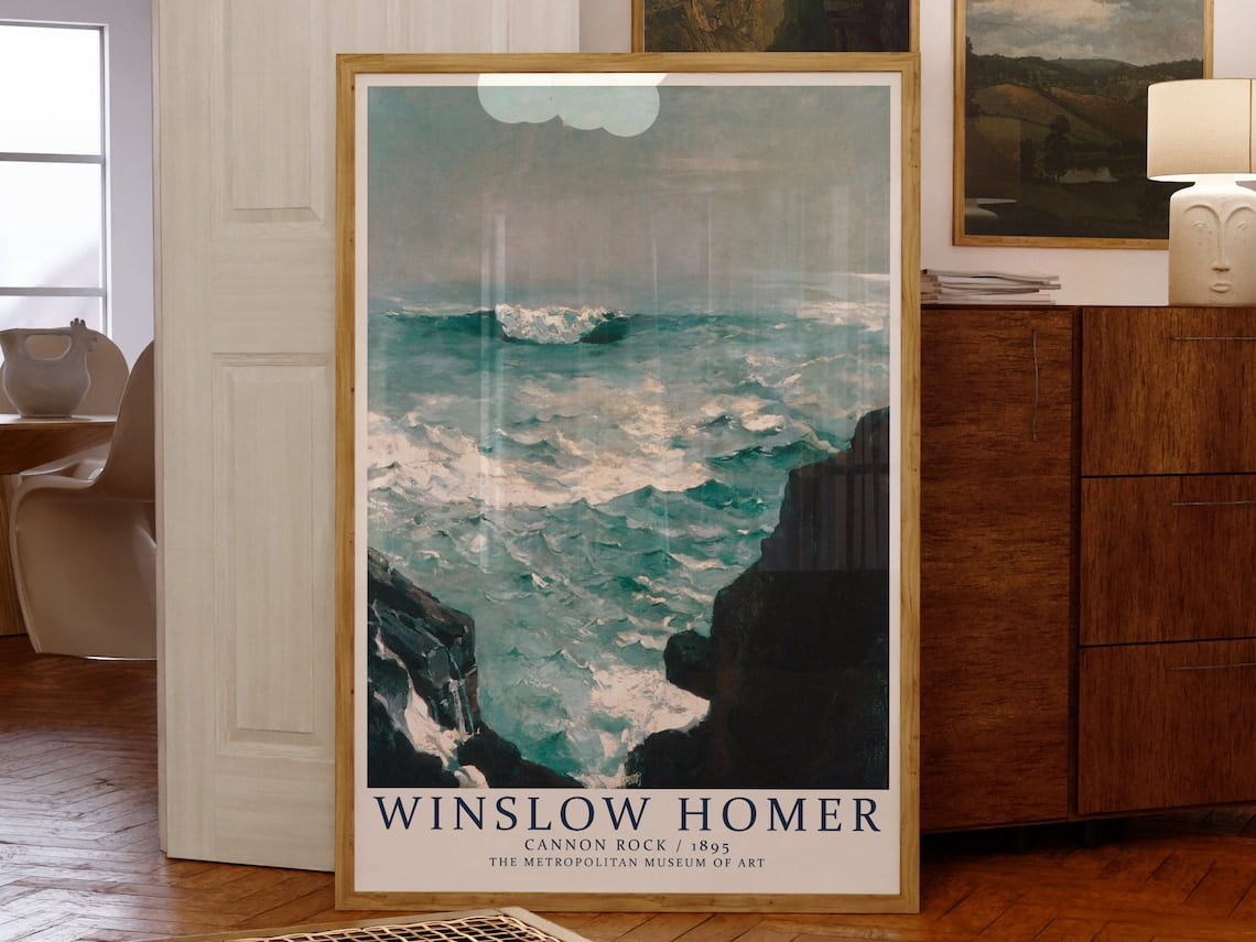 Cannon Rock, Winslow Homer, Ocean Art Print Poster, Home Decor, Modern Wall Art, Modern Wall ...