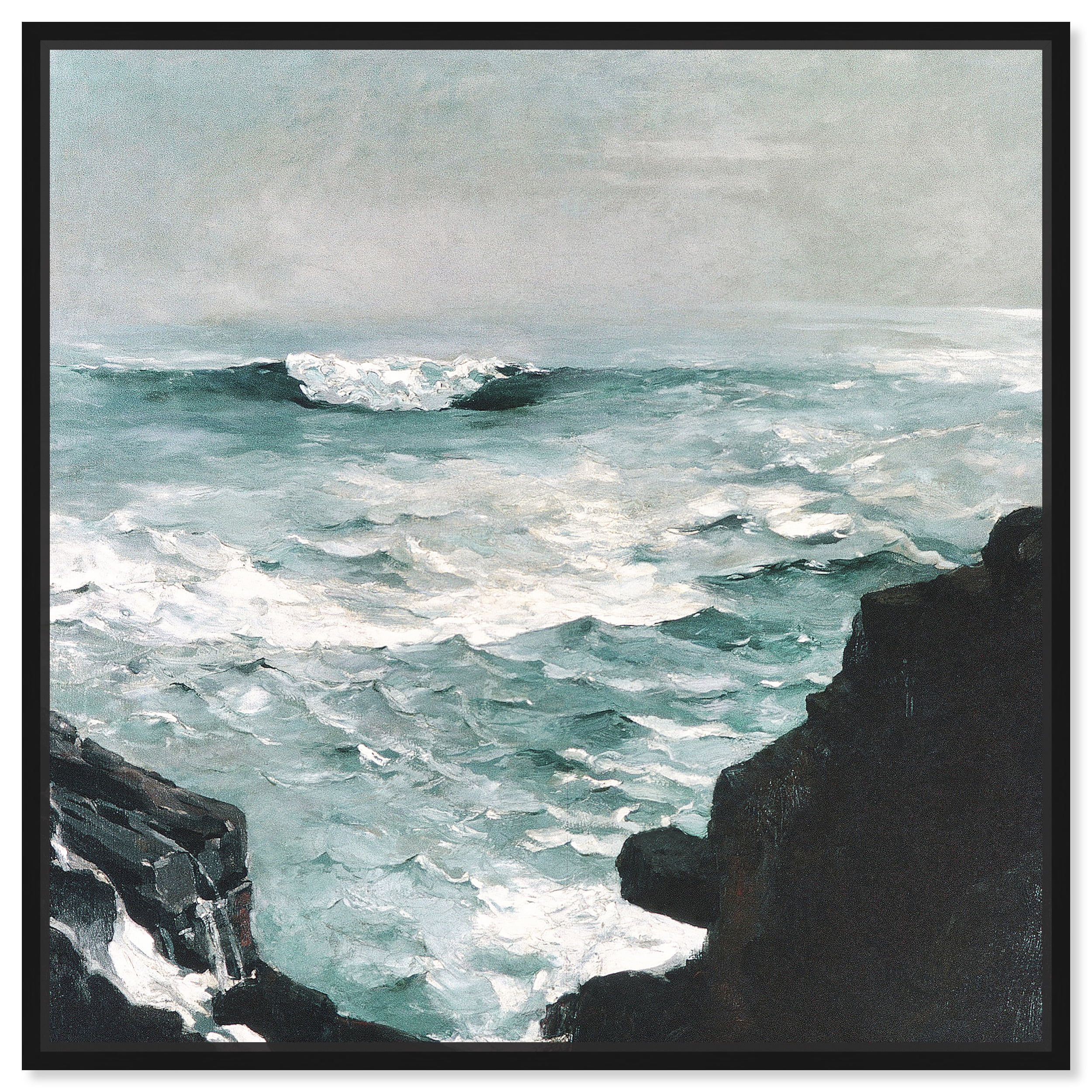 Cannon Rock by Winslow Homer Chic Coastal Canvas Wall Art by Art Remedy ...