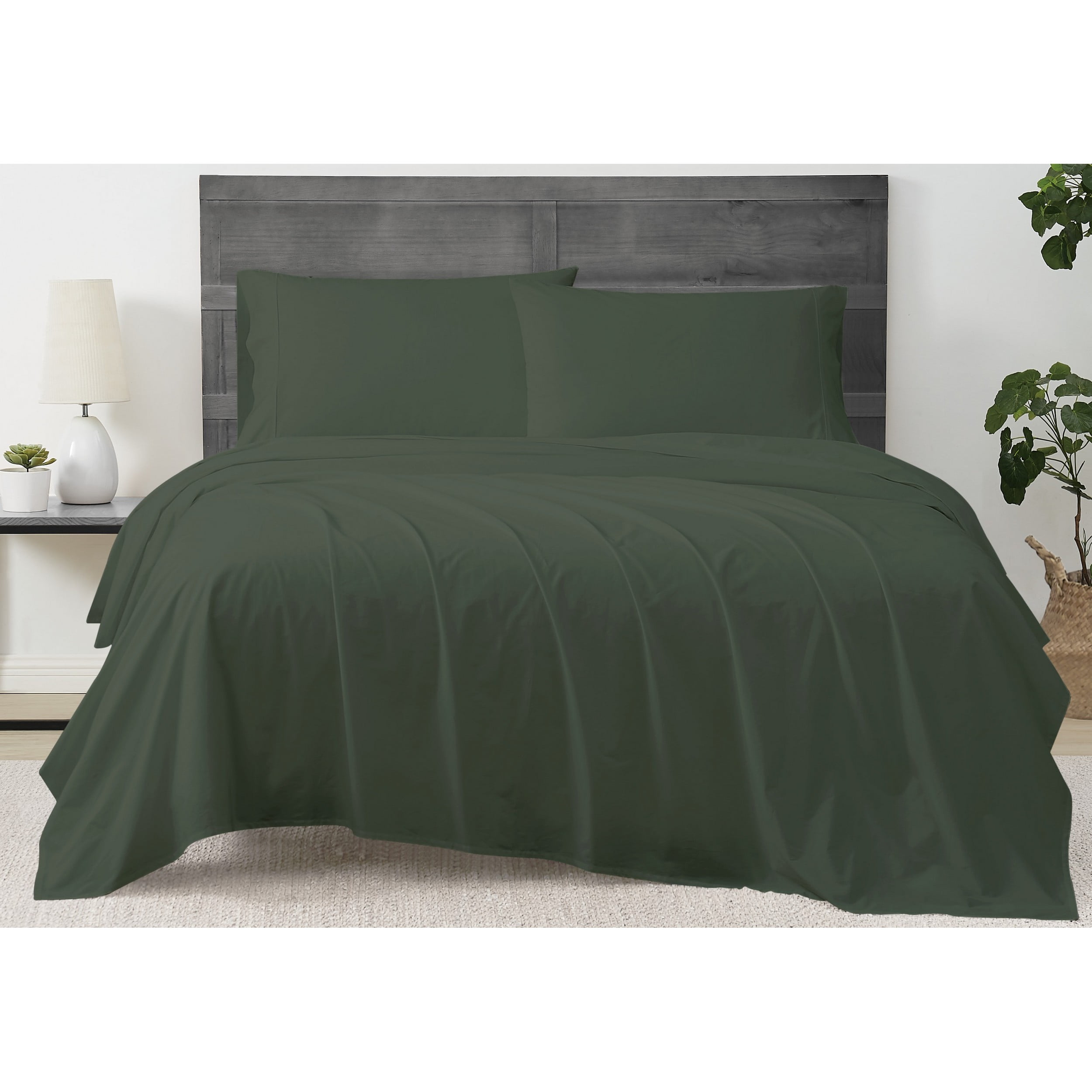 Cannon Solid Percale Green Twin XL Sheet Set - Walmart.com