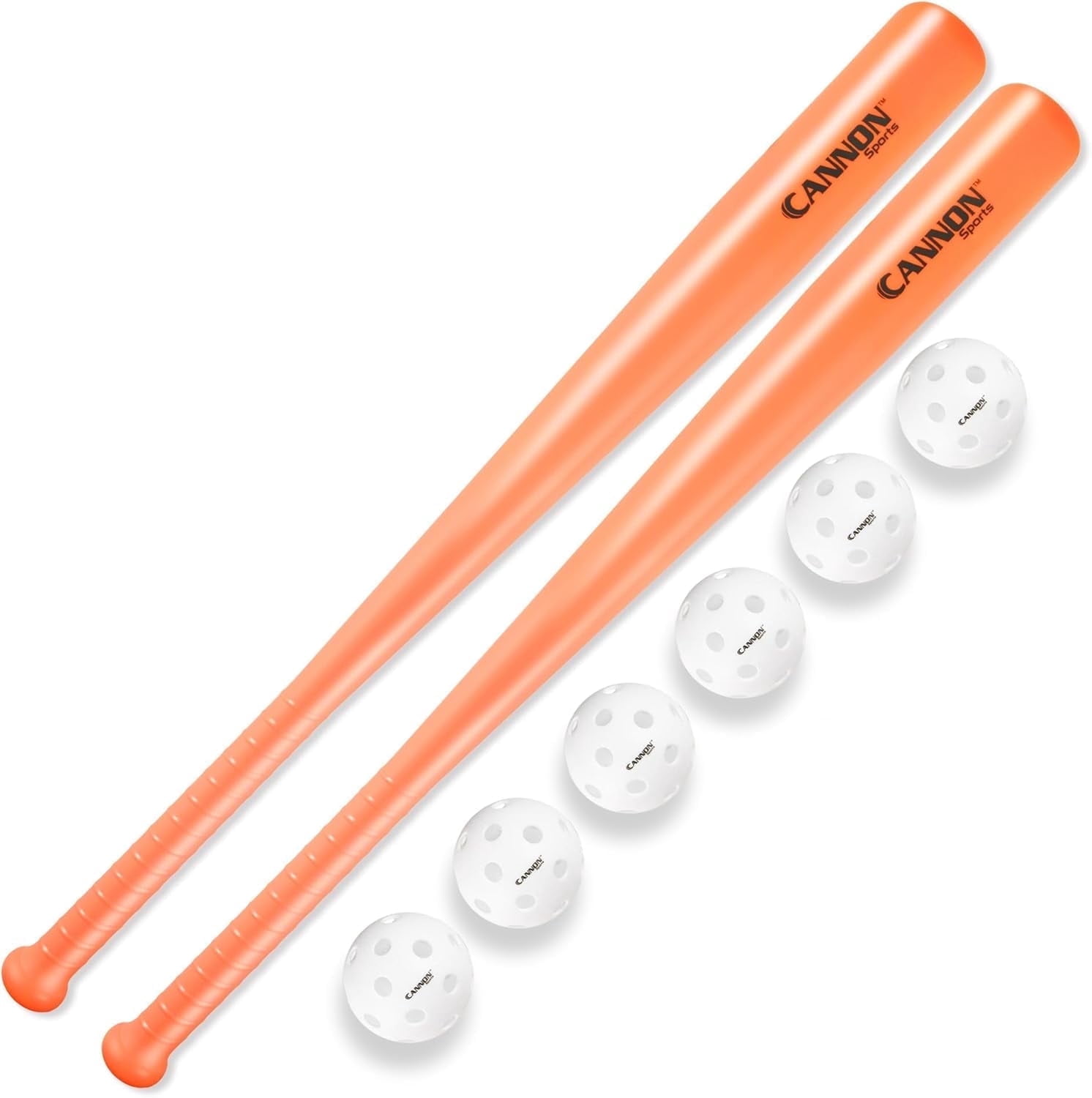 Cannon Sports Plastic Baseball Set with Two Bats and 6 Balls (Orange ...