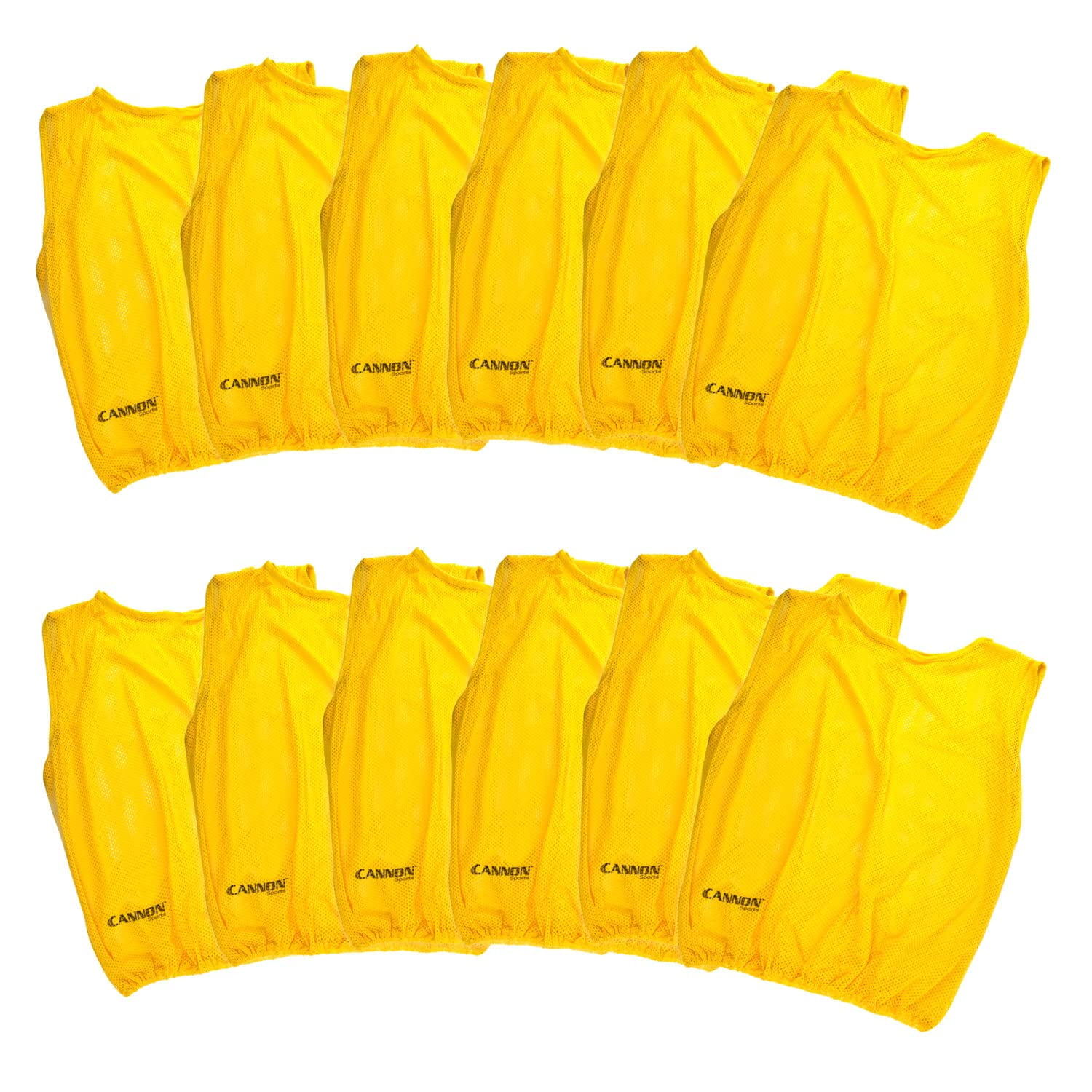 Cannon Sports Scrimmage Vests with Elastic Bottom Pack of 12 (Yellow ...