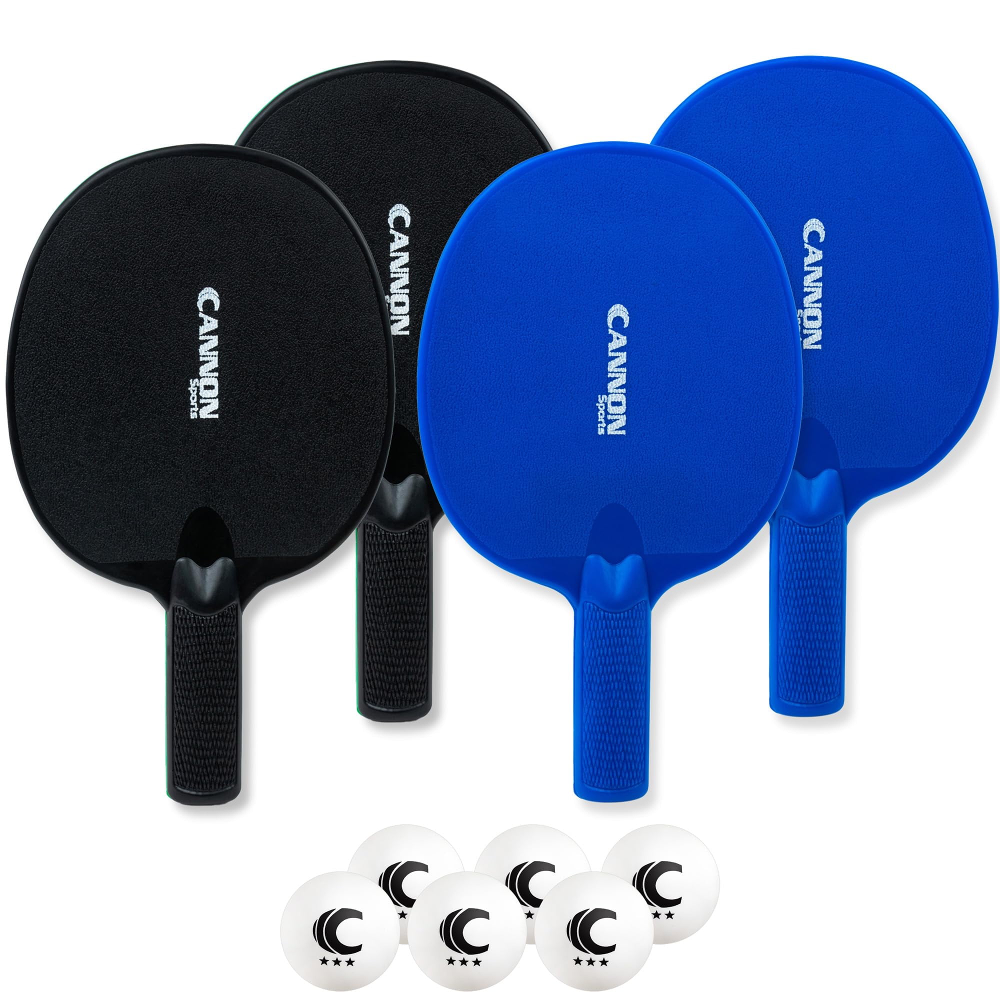 Cannon Sports Unbreakable Table Tennis Paddle Set - 4 Rackets with 6 ...