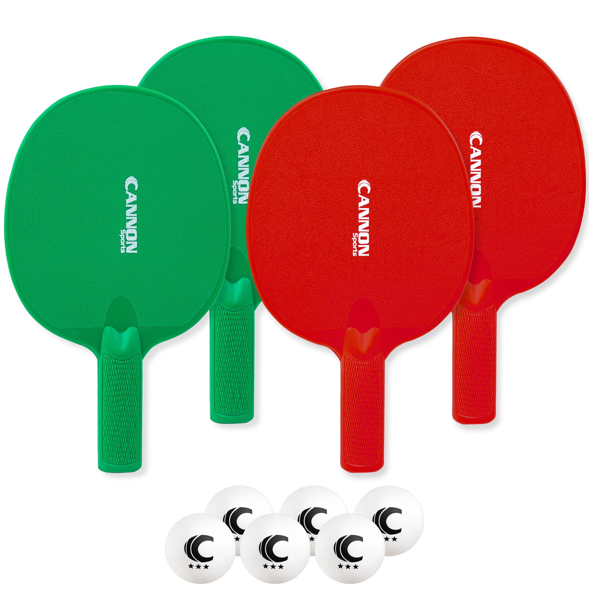 Cannon Sports Unbreakable Table Tennis Paddle Set - 4 Rackets with 6 ...