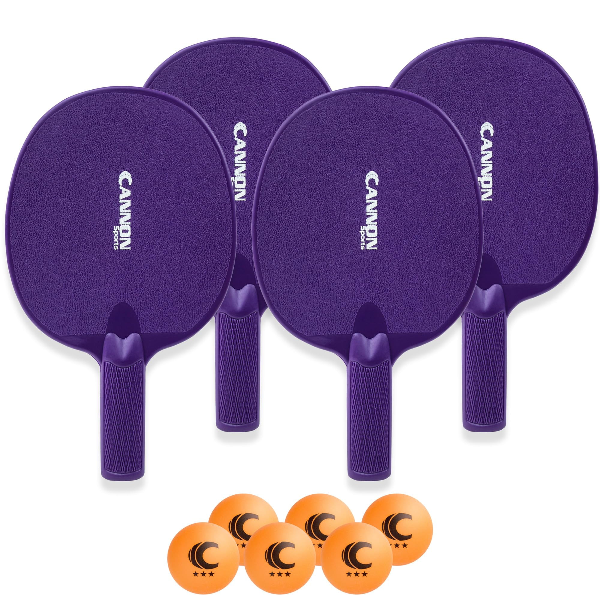 Cannon Sports Unbreakable Table Tennis Paddle Set - 4 Rackets with 6 ...