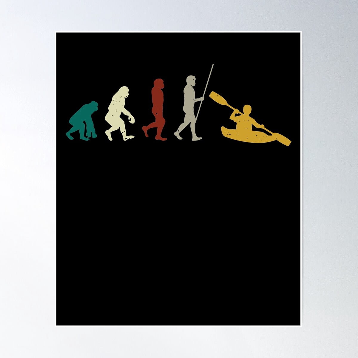 Canoe Kayak Evolution Paddler Kayaker Gift Canoeing Poster Wall Art ...