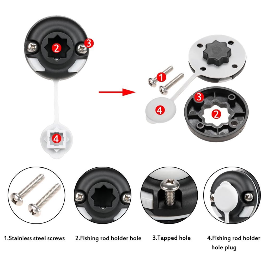 Canoe Kayak Star Mount Base Inflatable Sea Fishing Rod Holder Mount ...