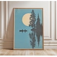 Canoe Lake Poster Minimalist Landscape Art Mid Century Nature Decor ...