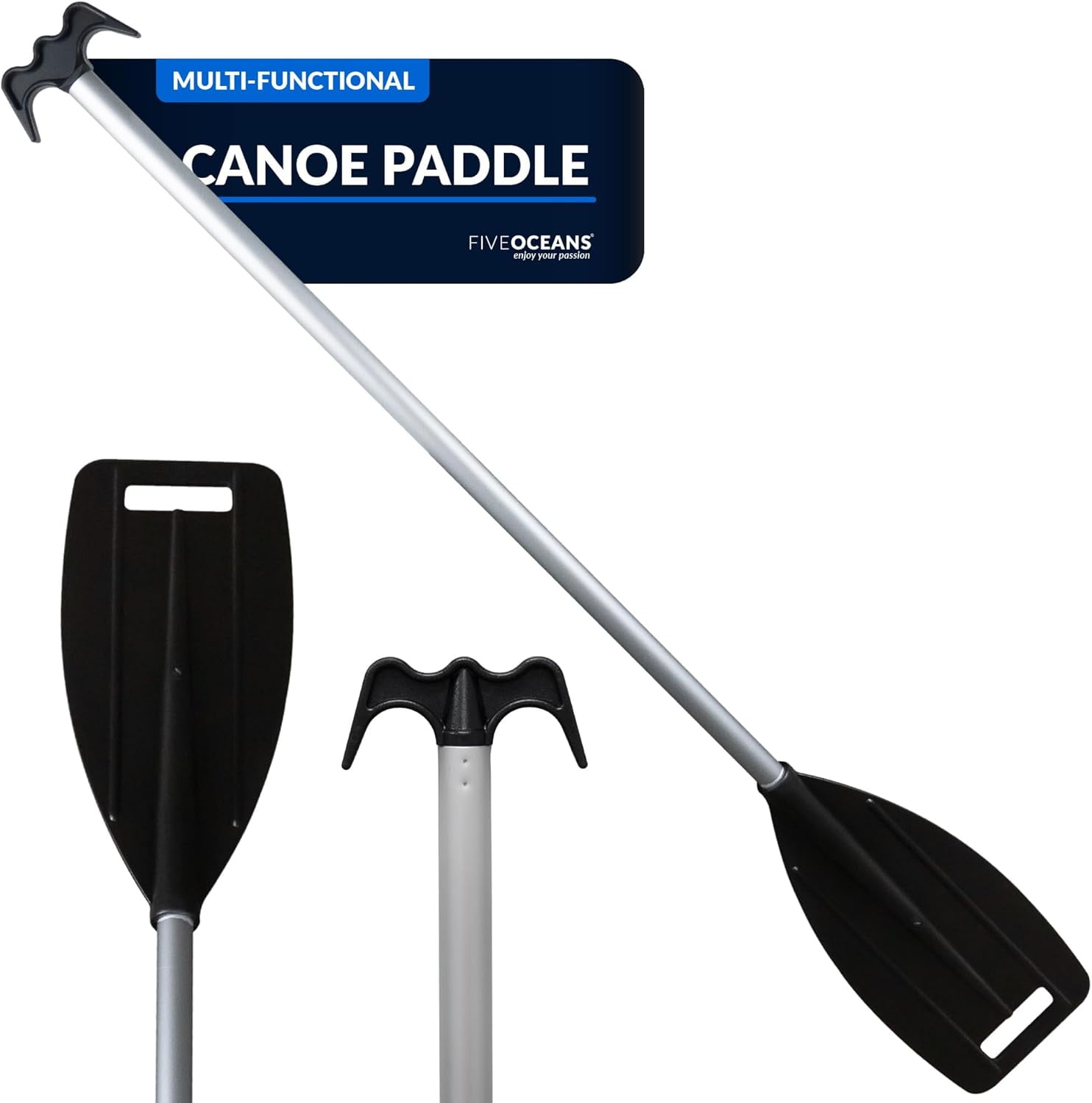 Canoe Paddle, Canoe Paddles Boat Hook, Black, 4-Feet Long, Anodized ...