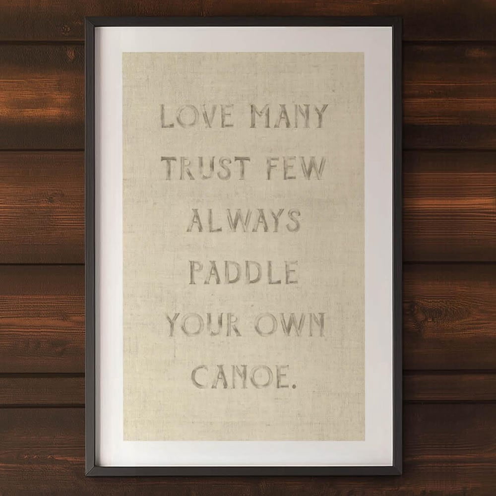 Canoe Quote Print Retro Outdoors Art Gift for Home Wildlife Quote ...