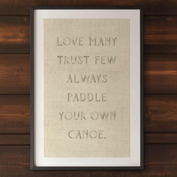 Canoe Quote Print Retro Outdoors Art Gift for Home Wildlife Quote ...