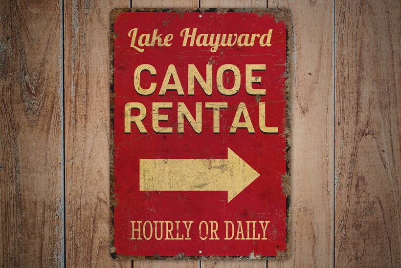 Canoe Rental Canoe Rental Sign Lake House Decor Canoe Rental Sign ...