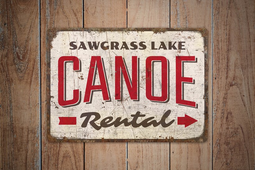 Canoe Rental Sign Canoe Rental Decor Canoe Rental Lake House Decor ...