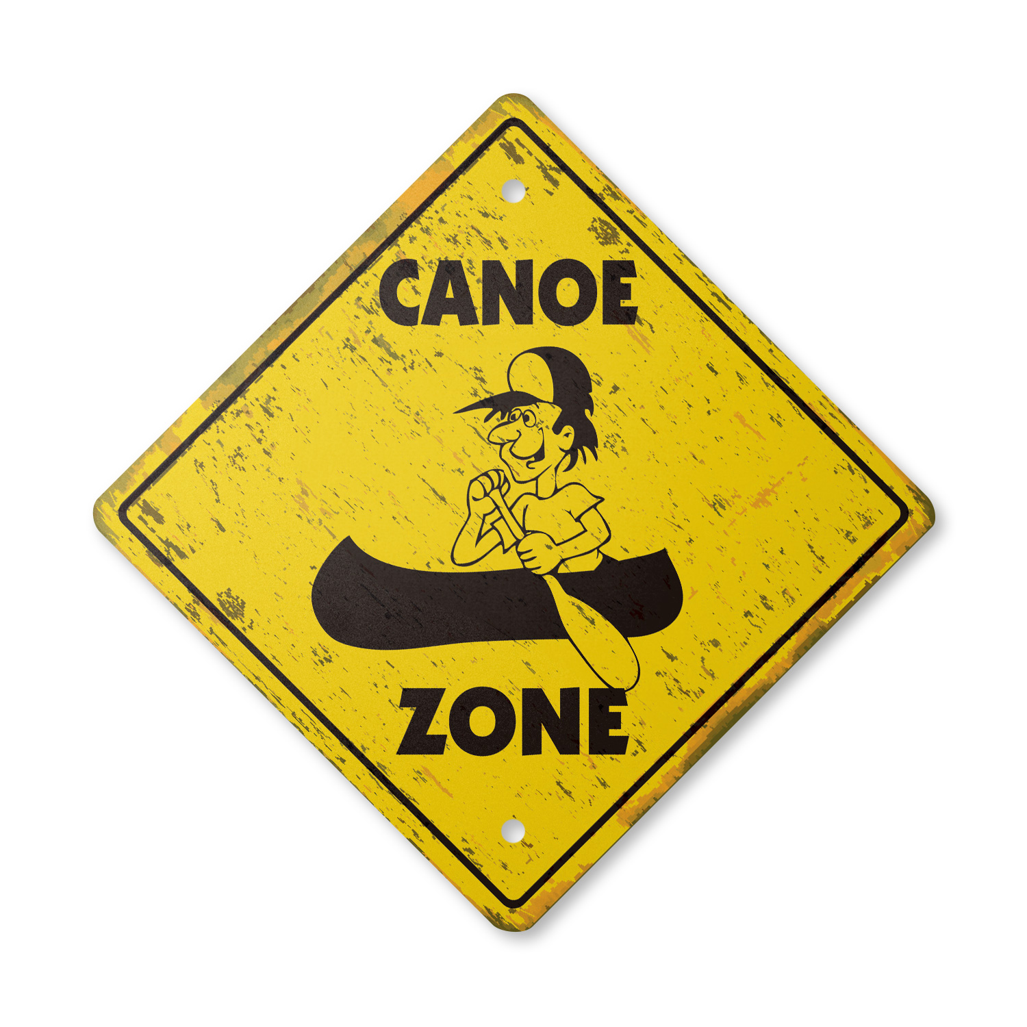 Canoe Vintage Crossing Sign Zone Xing | Indoor/Outdoor Plastic | 14 ...