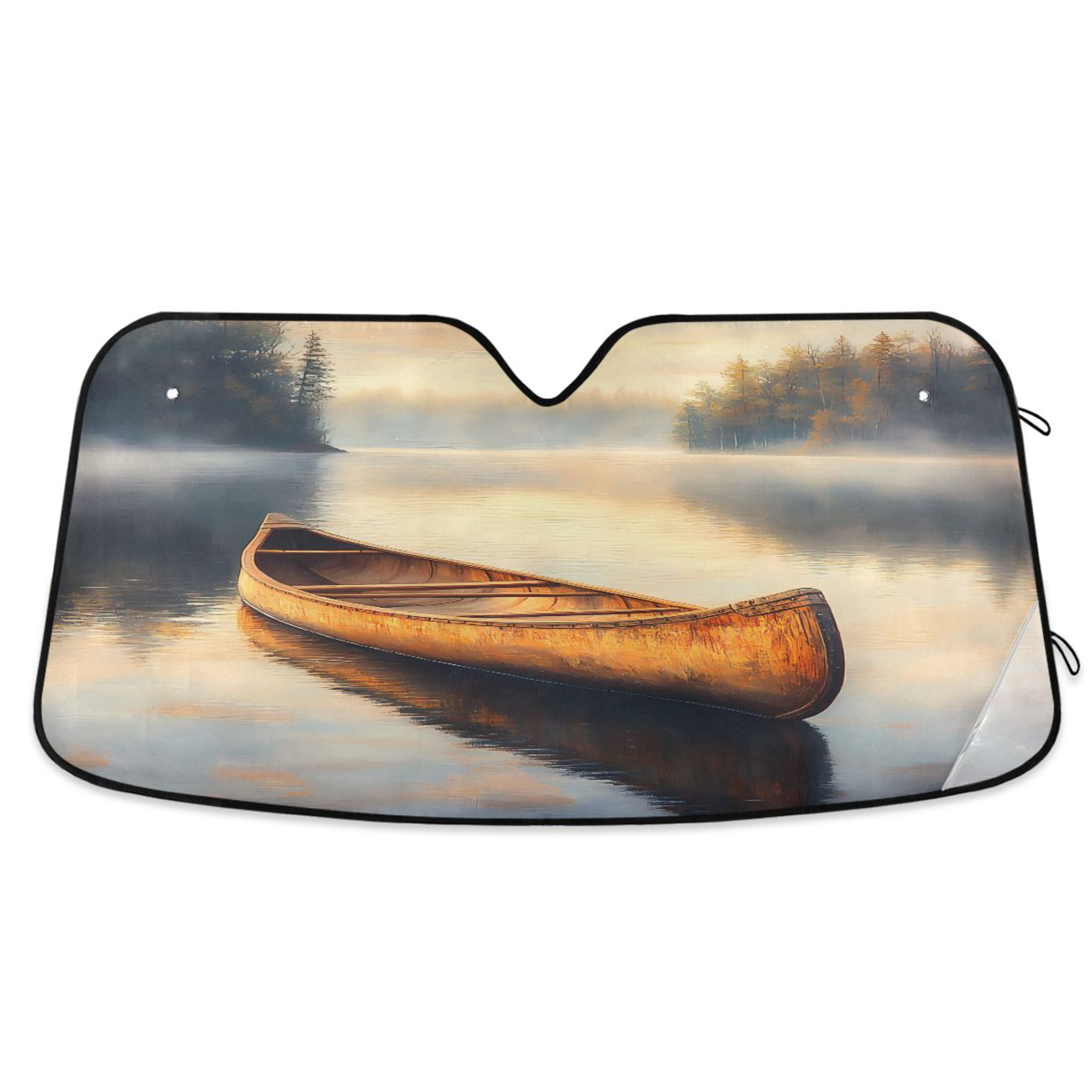 Canoe on Calm Lake Car Windshield Sun Shade Foldable Car Front Window ...
