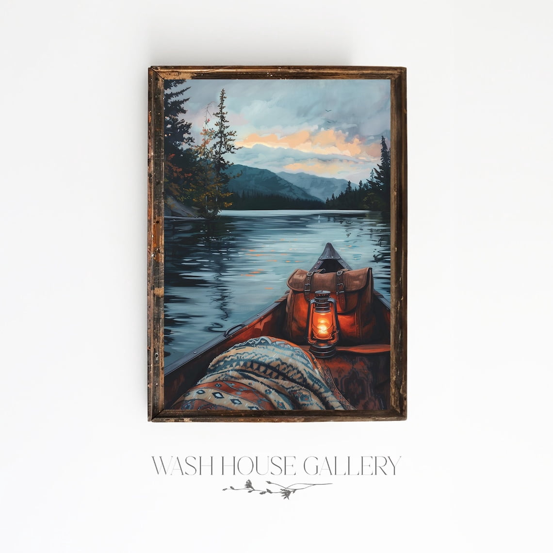 Canoewall Art Of Vintage Canoe Artwork Montana Wall Art Vintage Camping ...