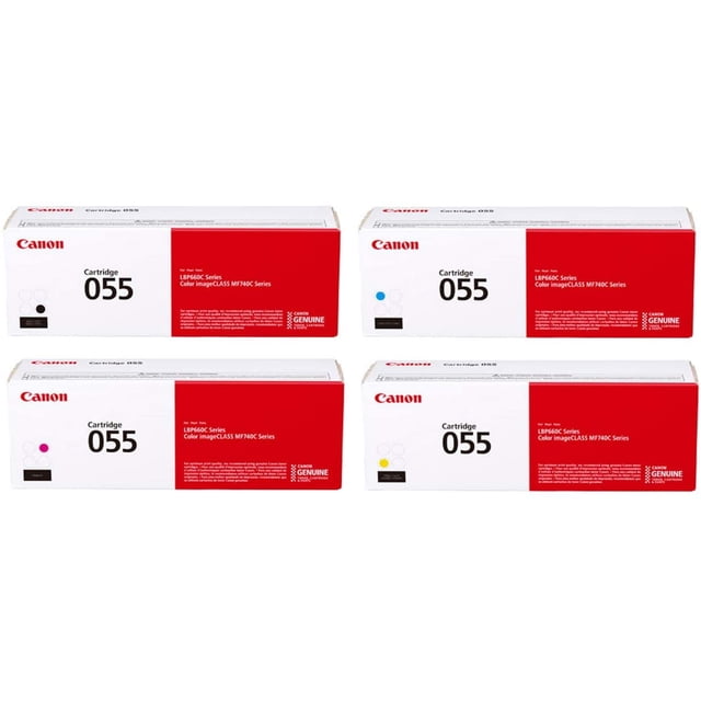 Canon 055 Laser Toner Cartridges Set - Black, Cyan, Yellow, Magenta for ...