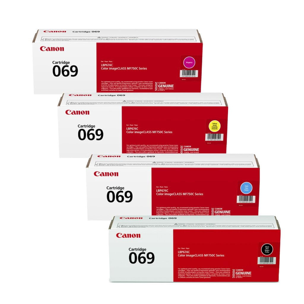 Canon 069 Toner Cartridge Set – 4 Pack (Black, Cyan, Magenta, Yellow ...