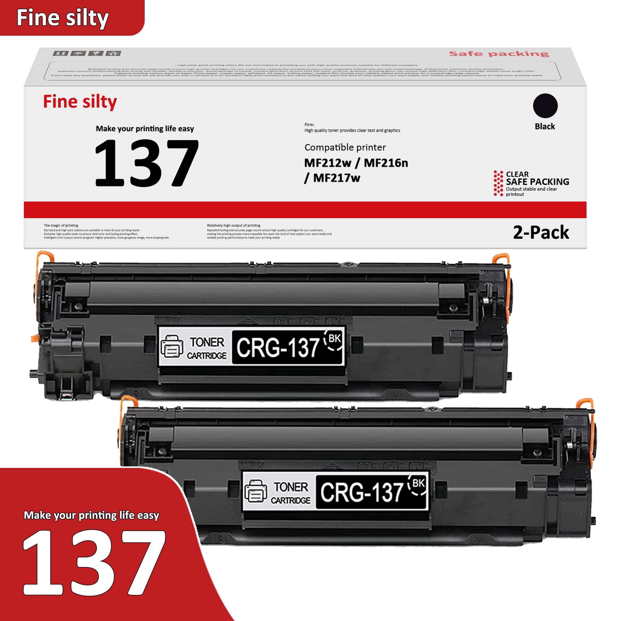 Canon 137 9435b001 Toner Cartridge Black 2-Pack Replacement for Canon ...