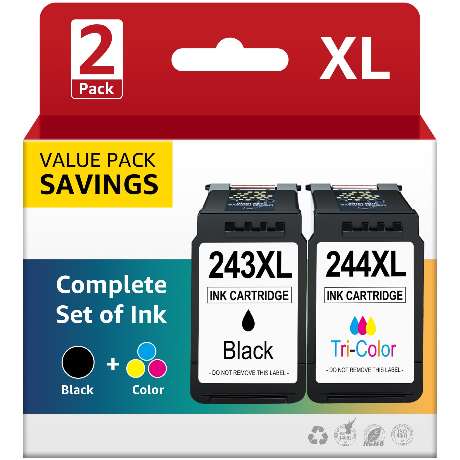 243 244 XL Ink Cartridge Replacement for Canon Printer Ink 243 244 for Canon MG2522 Ink Cartridge PIXMA TS3120 TS3122 MX492 MG2525 TR4520 1 Black 1