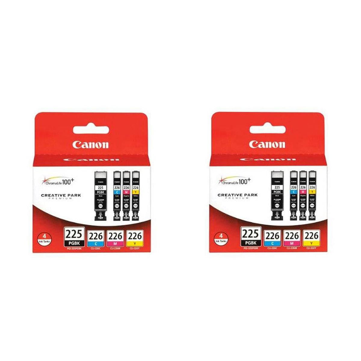 Canon 2x PGI-225 Black / CLI-226 Cyan, Magenta, Yellow for Select PIXMA ...
