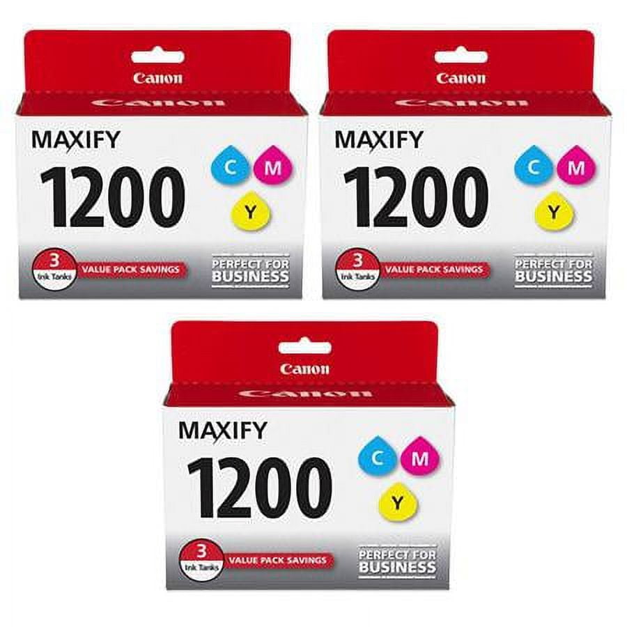 Canon PGI-1200 3-Pack Ink Cartridges for MAXIFY Printers (Cyan/Magenta ...