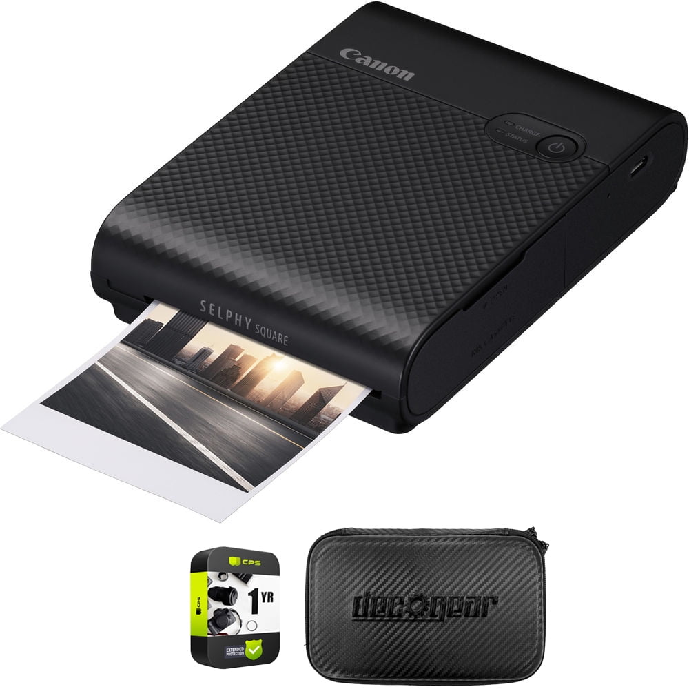 Canon 4107C002 SELPHY Square QX10 Compact Photo Printer Black Bundle ...