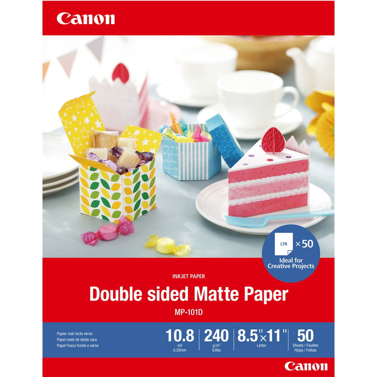 Canon 8.5x11" MP-101D Double-Sided Letter-Size Matte Photo Paper, 10.8 ...