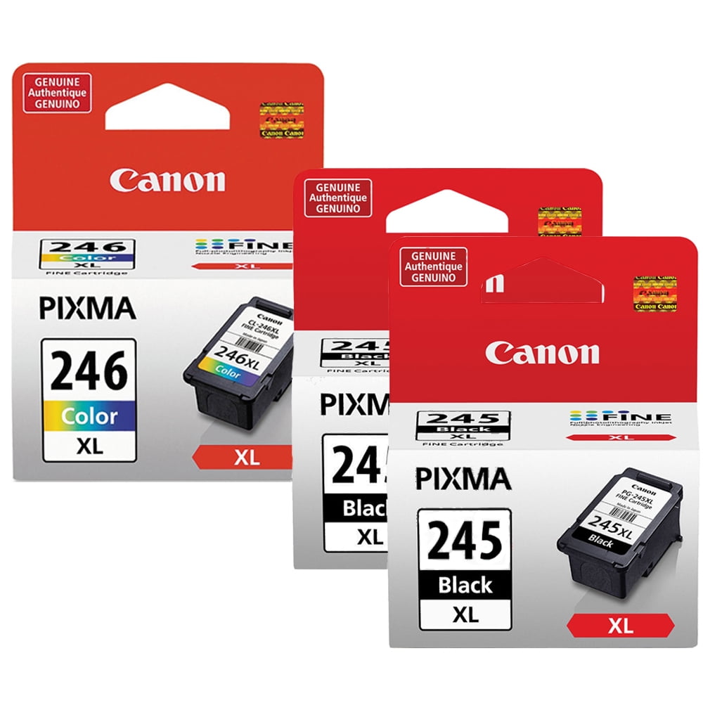 Canon CL-246XL COLOR Ink Cartridge & Two PG-245XL Black Cartridge Fine ...