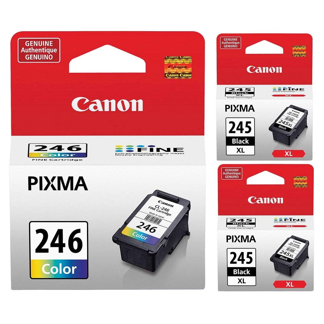 Canon CL-246XL COLOR Ink Cartridge with x2 PG-245XL Black Ink Cartridge ...