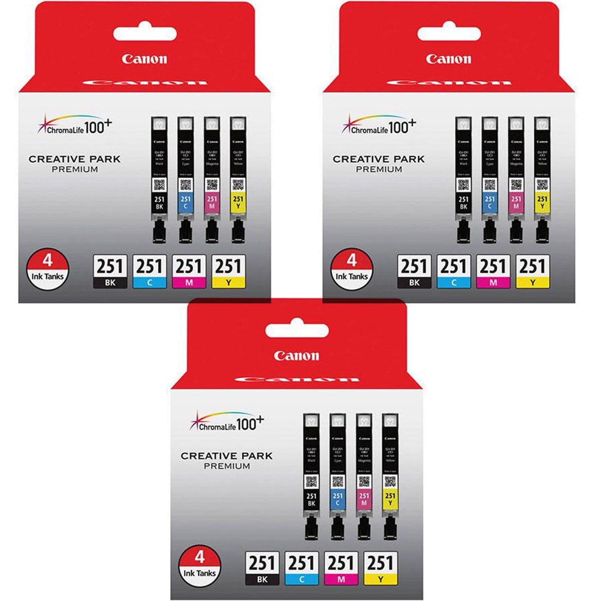 Canon CLI-251 4-Color Ink Combo Pack for Select PIXMA iP, iX, MG, MX ...