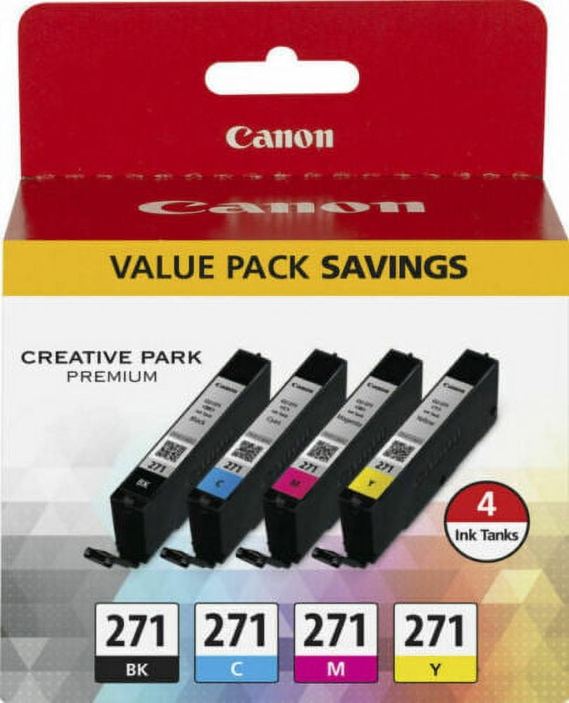 Canon CLI 271 Ink Cartridges, Black/Color, 4/Pack, Extra-Large Tanks ...