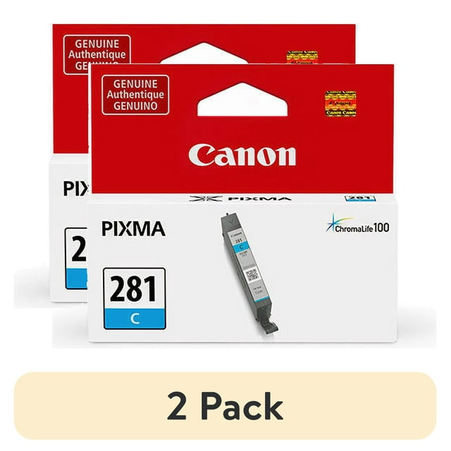 (2 pack) Canon CLI-281 C Cyan Ink Cartridge - Walmart.com