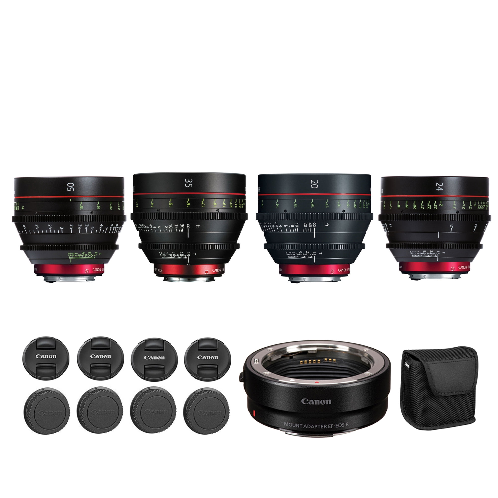Canon CN-E Cinema Prime Lens Kit (20mm, 24mm, 35mm, 50mm) | 4-Lens L ...