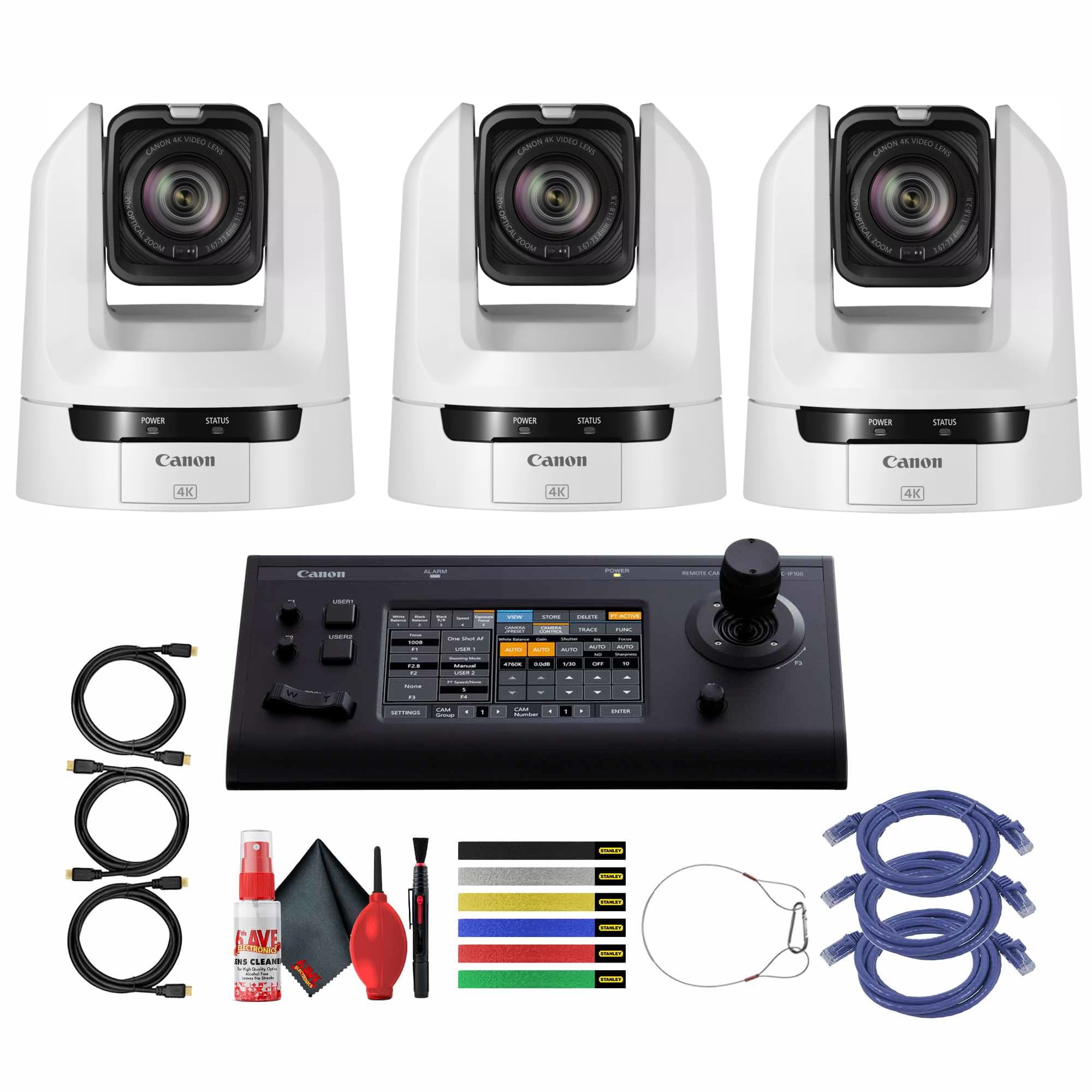 Canon CR-N100 4K NDI PTZ Camera (White) with 20x Zoom (6527C002 ...